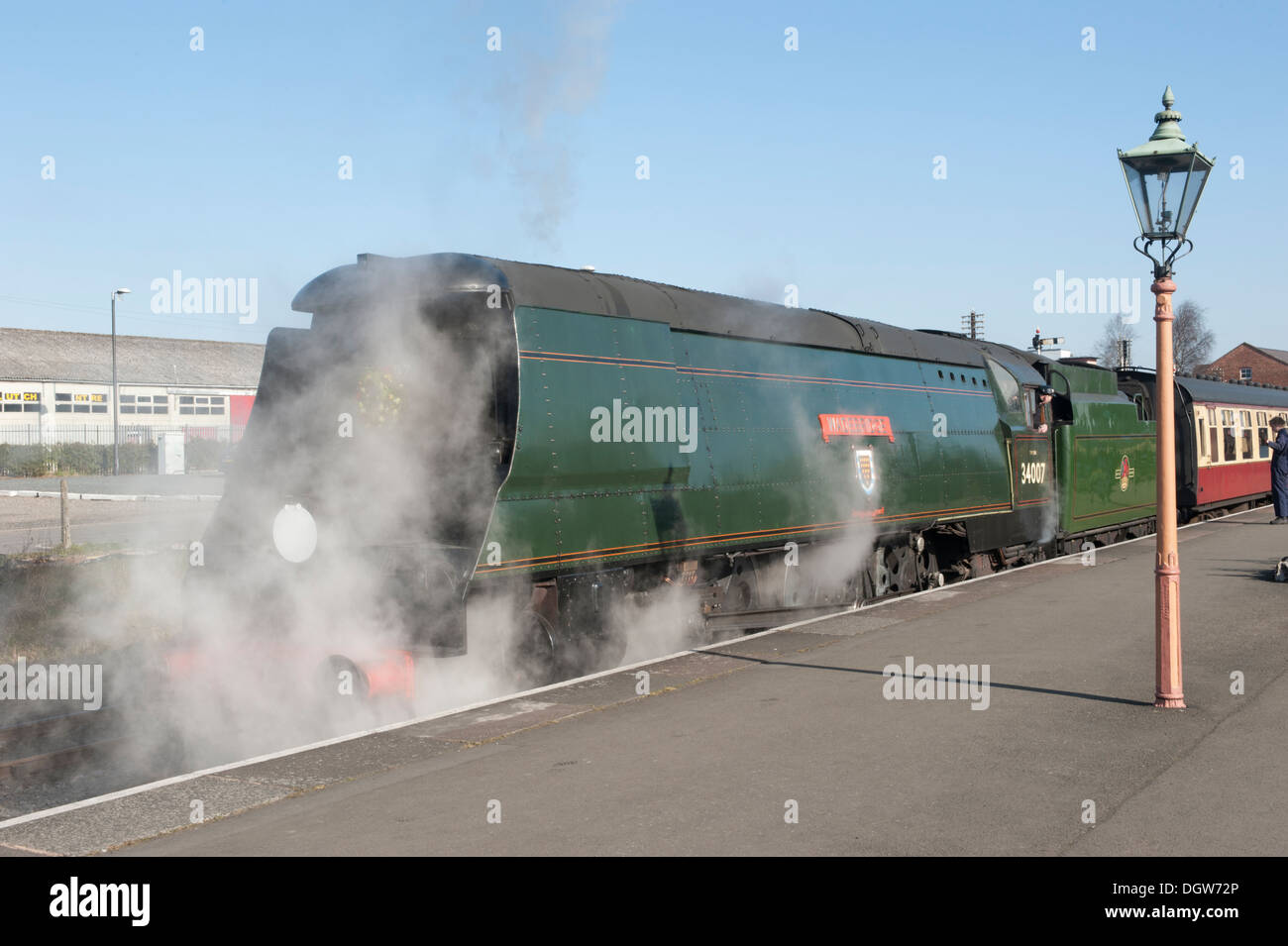 Bulleid A4 Pacific locomotive "Wadebridge" at Kiderminster railway station Stock Photo - Alamy