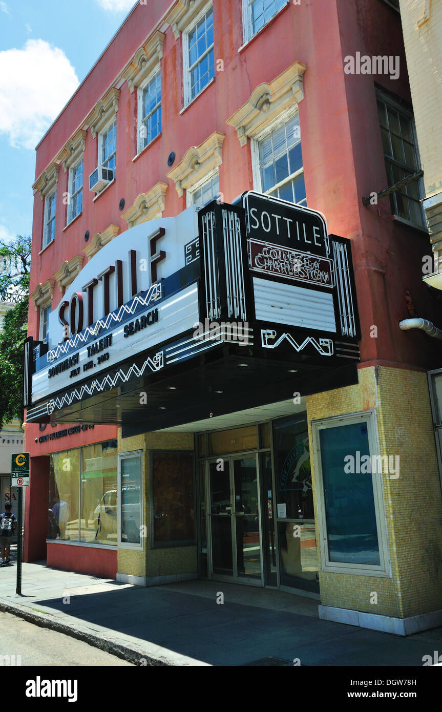 Sottile Theatre in Charleston downtown, South Carolina, USA Stock Photo ...