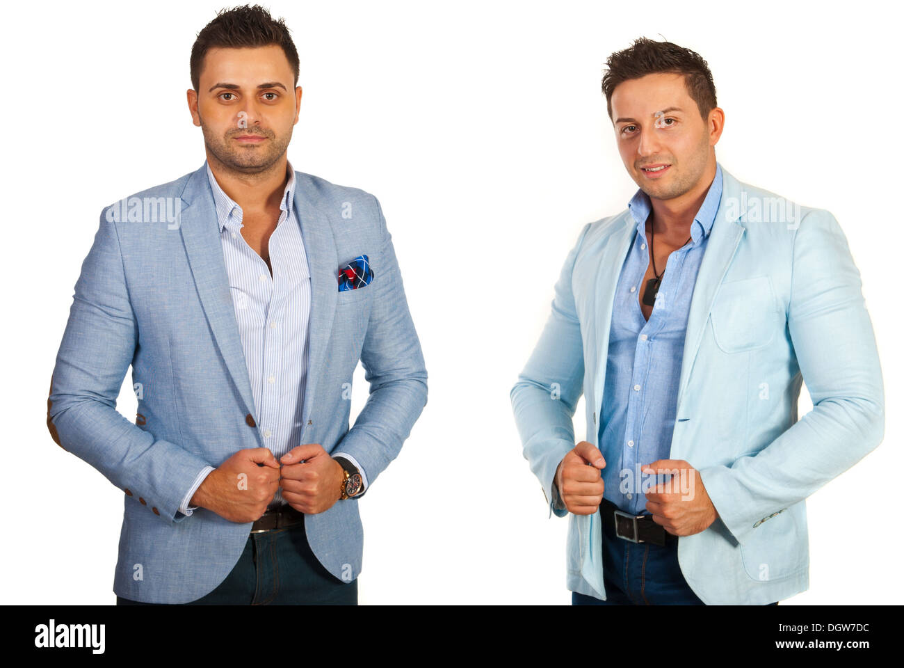 Handsome business men isolated on white background Stock Photo - Alamy