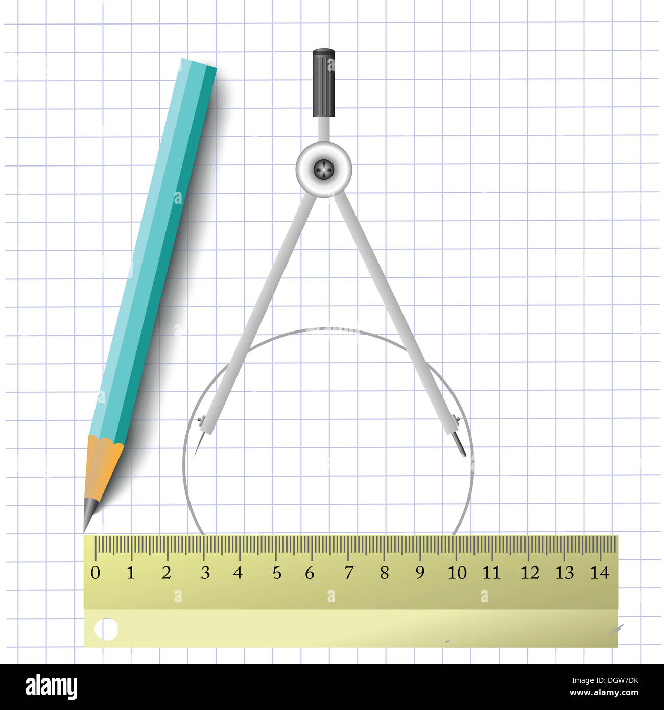 compass and pencil Stock Photo - Alamy