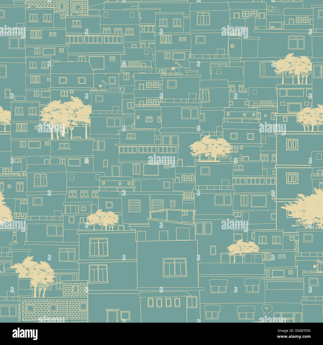 Seamless city sketch blueprint like pattern Stock Photo - Alamy