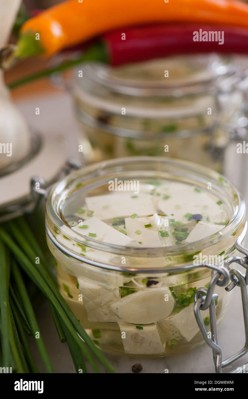 Cheese in oil Stock Photo - Alamy