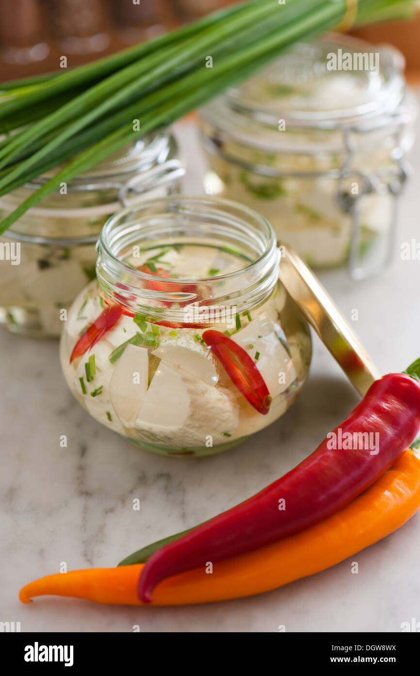 Cheese in oil Stock Photo - Alamy