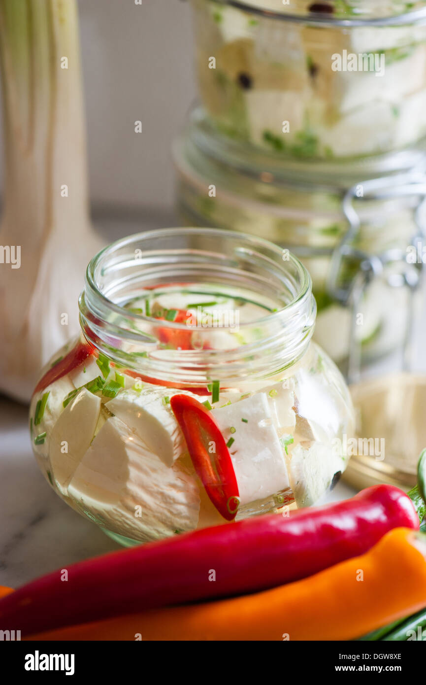 Cheese in oil Stock Photo - Alamy