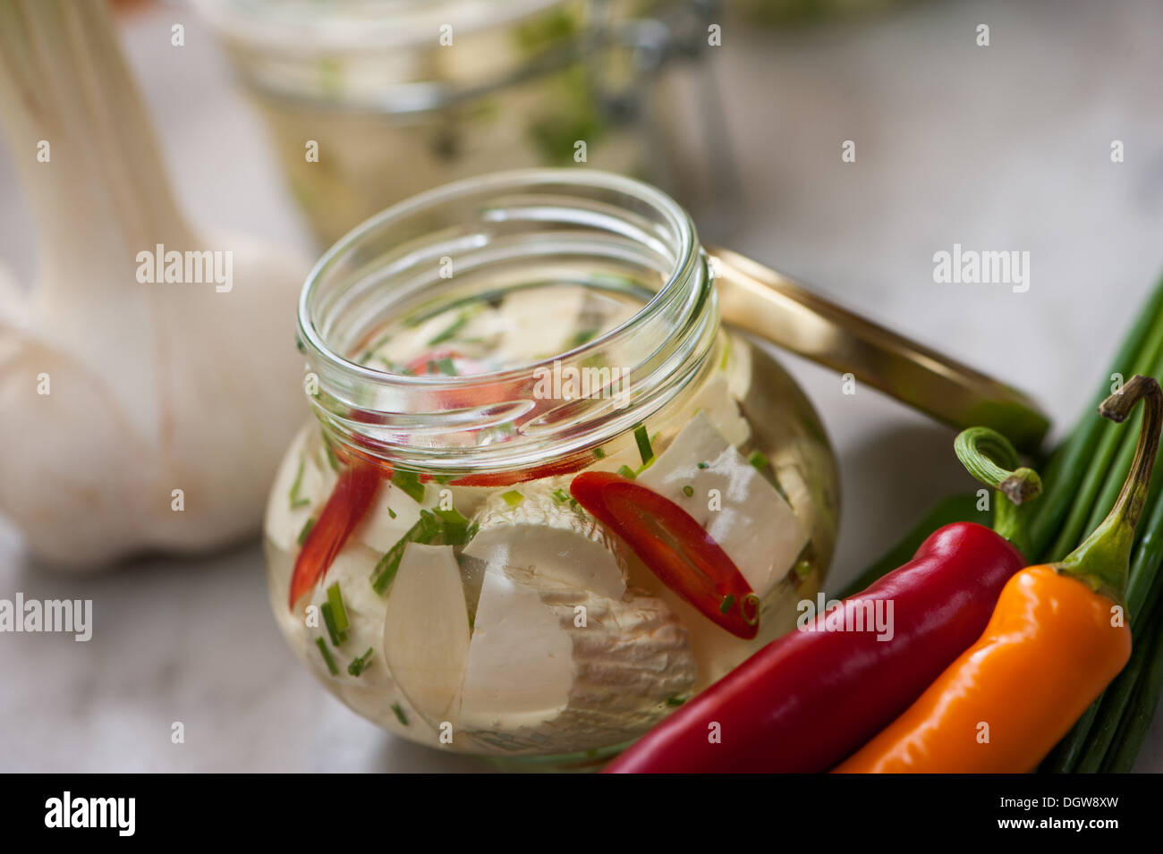 Cheese in oil Stock Photo - Alamy
