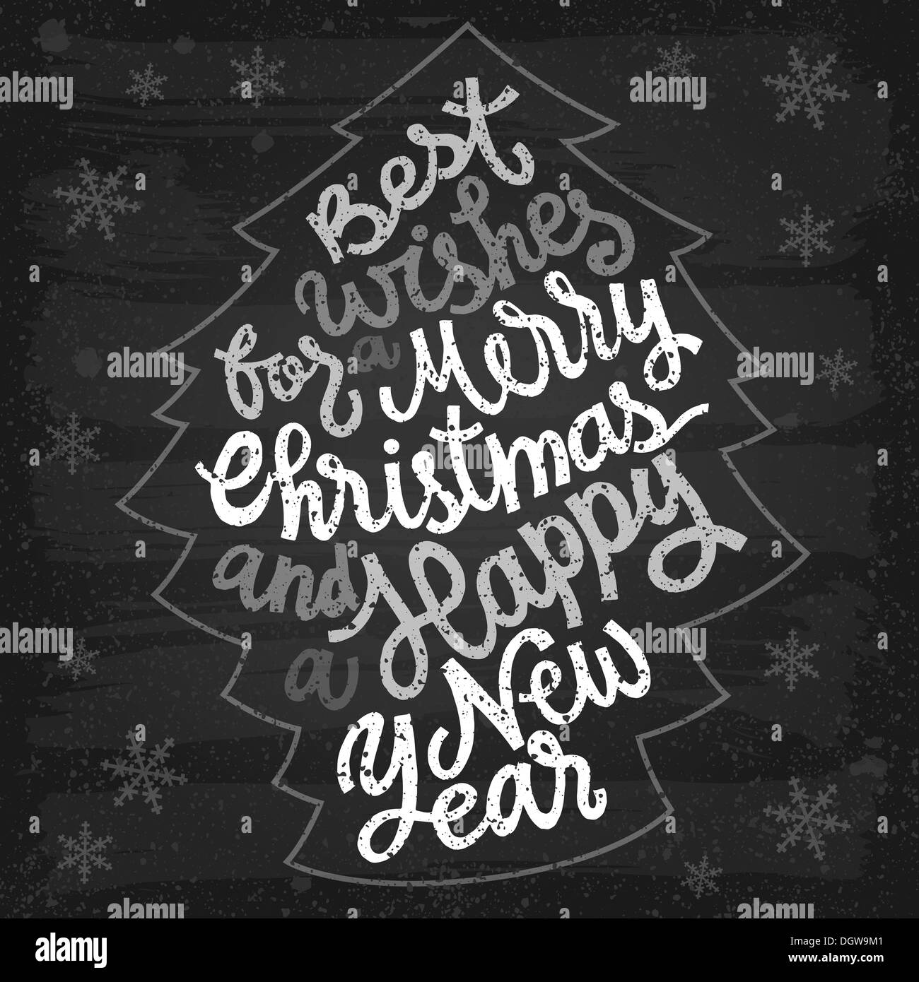 Christmas and New Year greetings chalkboard. Raster version Stock Photo ...