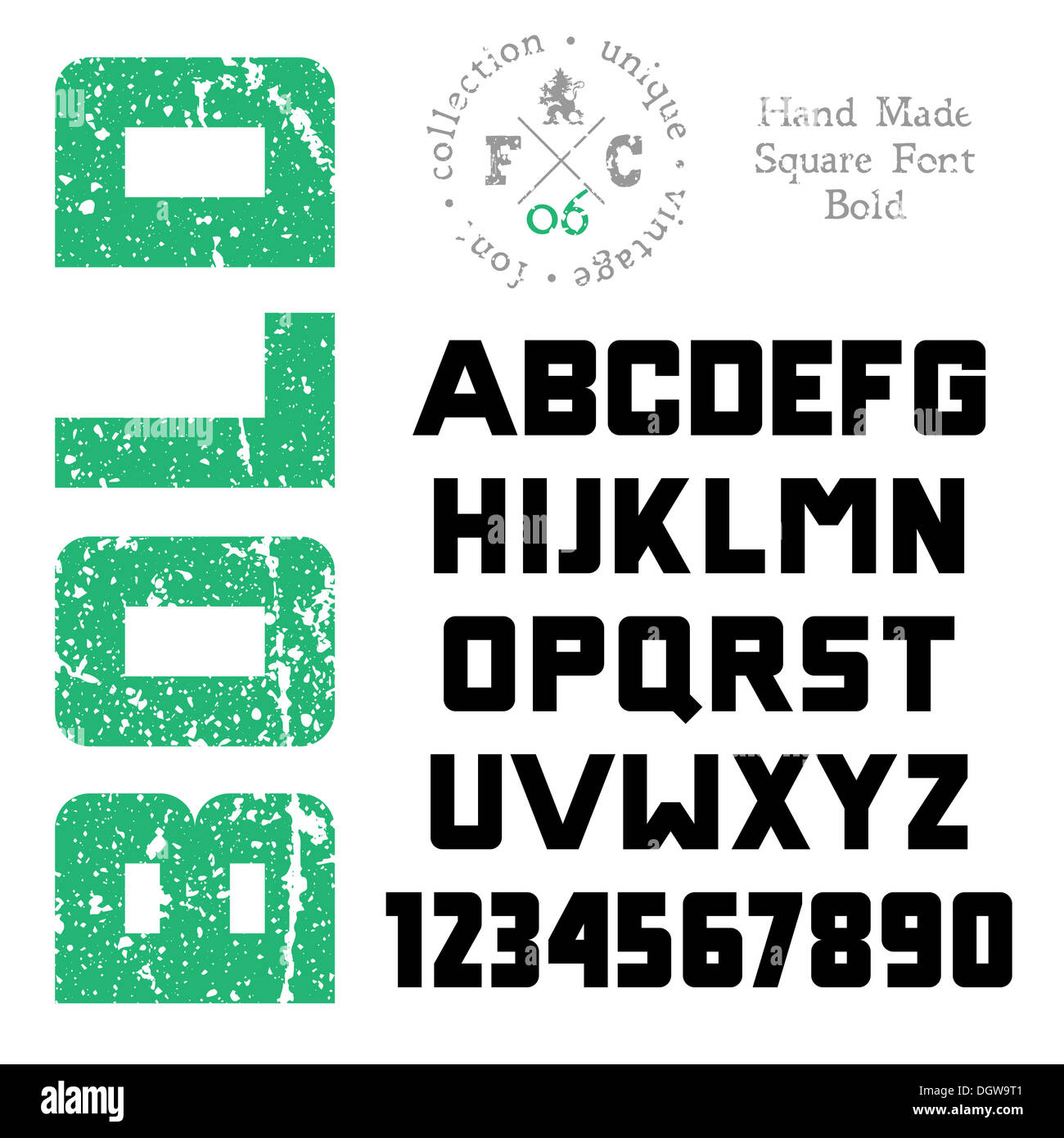 Handmade retro font. Bold type Stock Photo - Alamy