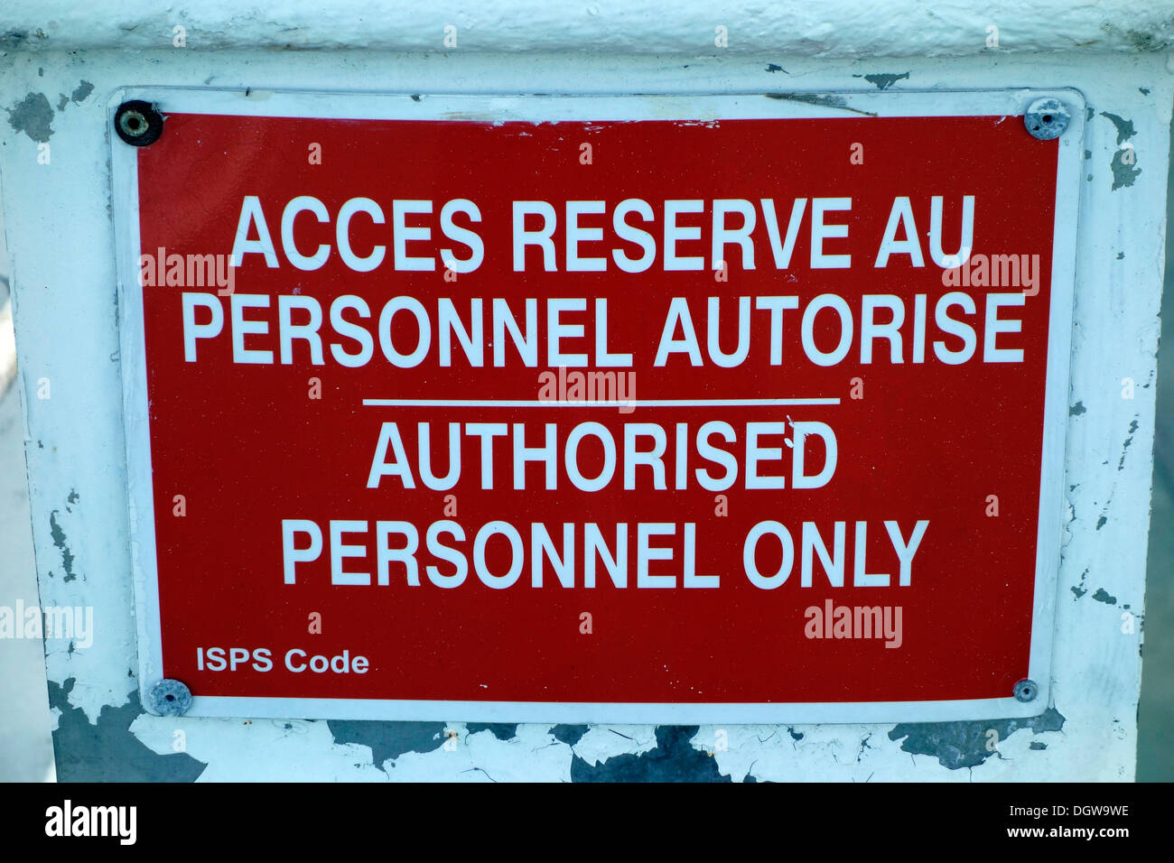 authorised personnel only - acces reserve au personnel autorise Stock ...