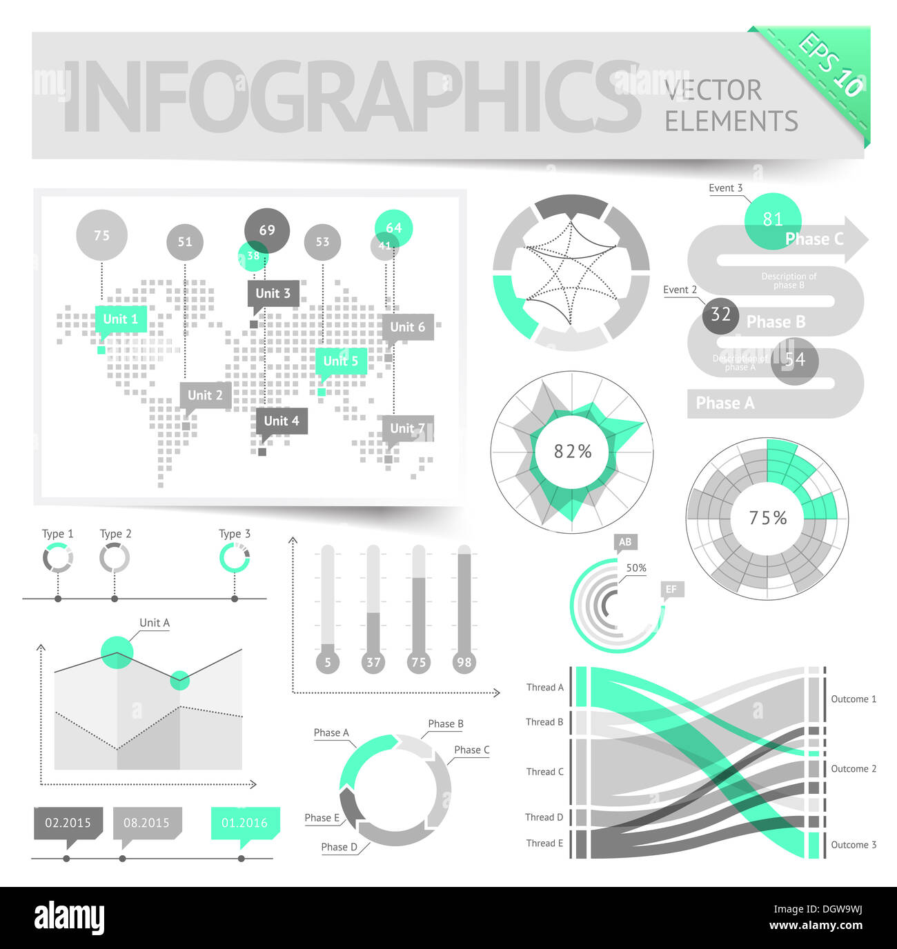 Infographic design elements. Raster version Stock Photo - Alamy