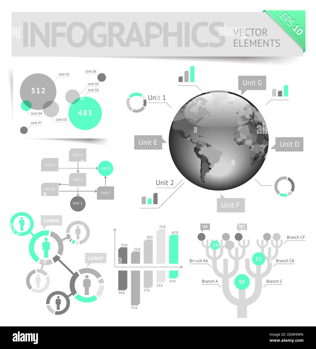 Infographic design elements. Raster version Stock Photo - Alamy