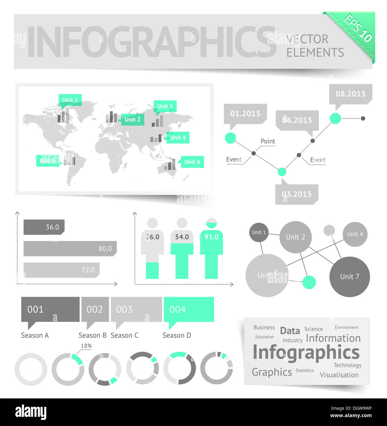 Infographic design elements. Raster version Stock Photo - Alamy