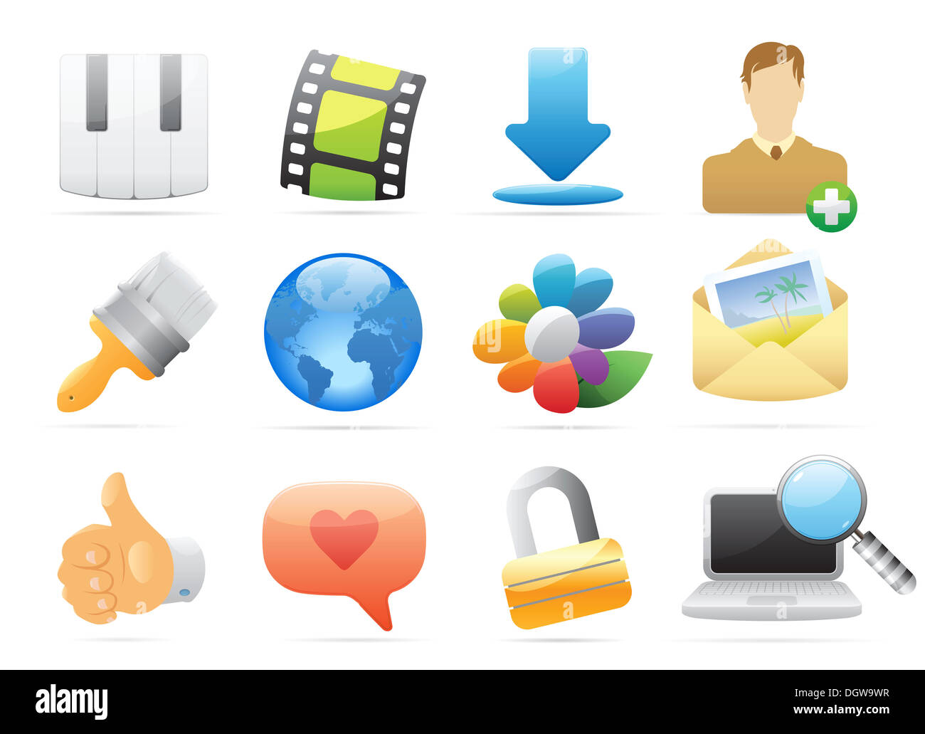 Icons for computer and website interface Stock Photo - Alamy