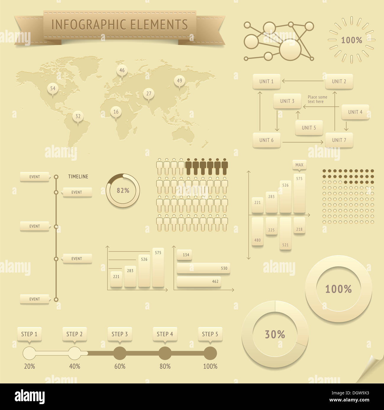 Infographic design elements. Raster version Stock Photo - Alamy
