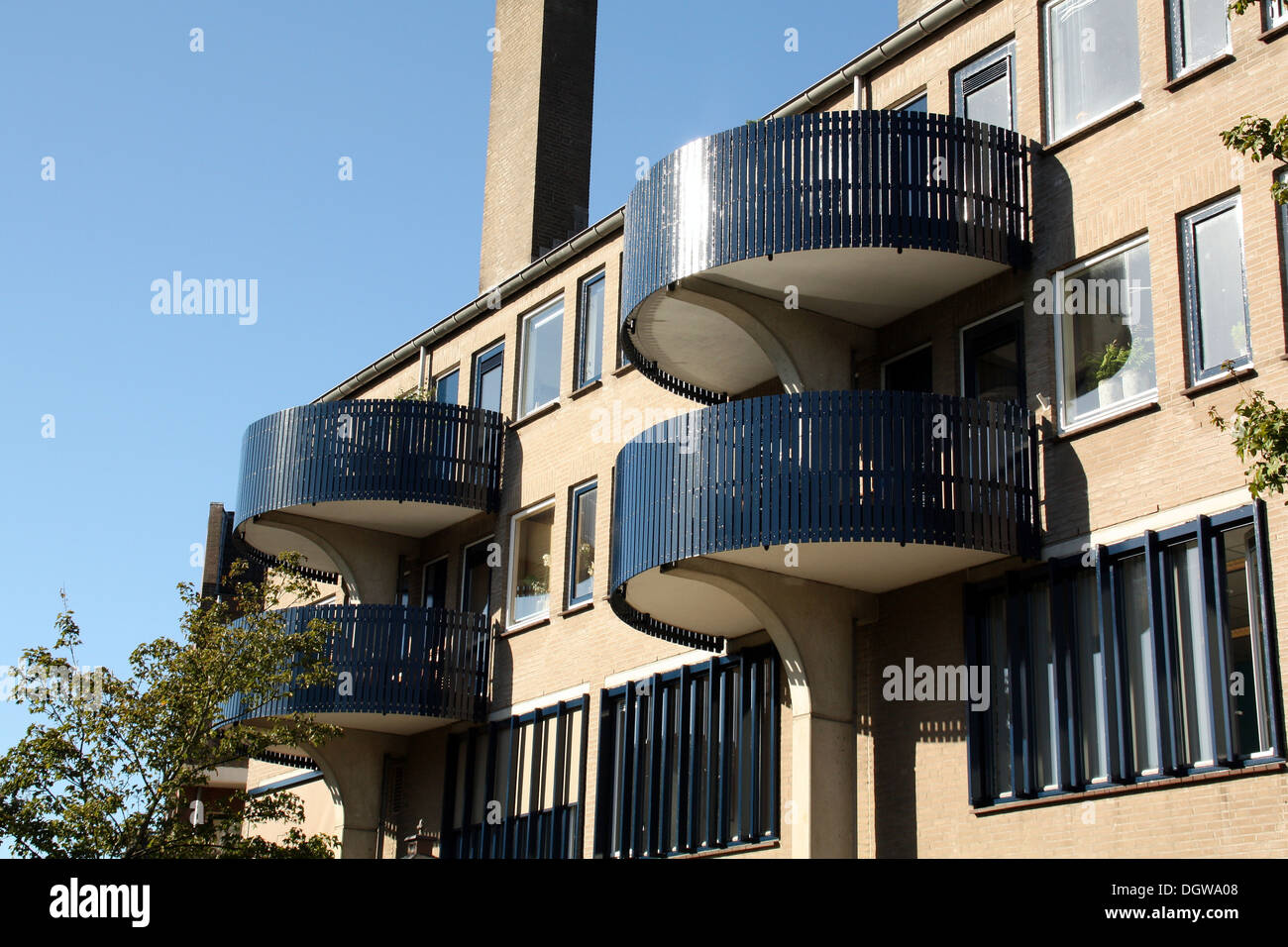 The facade of a modern buildings with balconies Stock Photo - Alamy