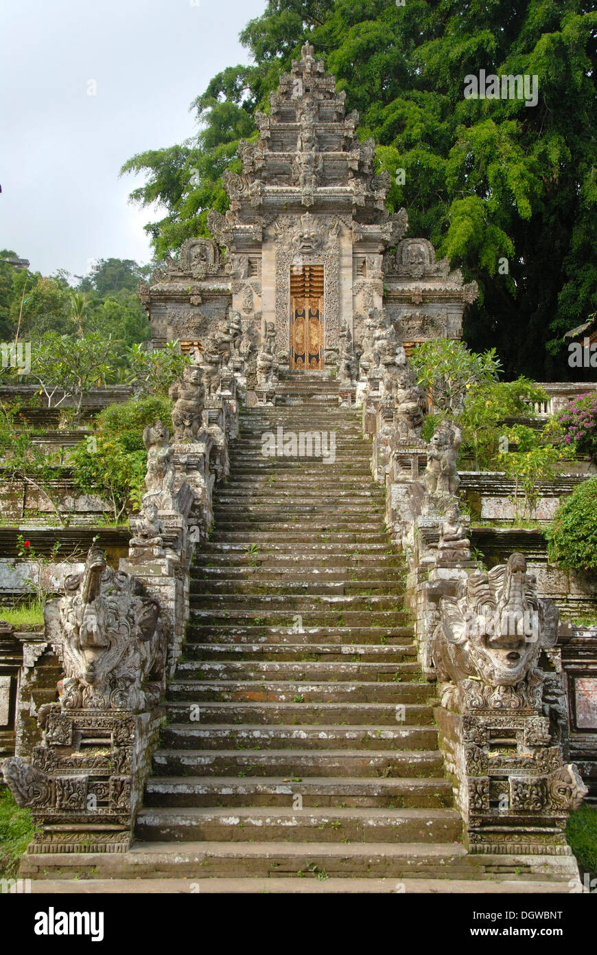Balinese Hinduism, sanctuary, long stairs, temple tower, Pura Kehen ...