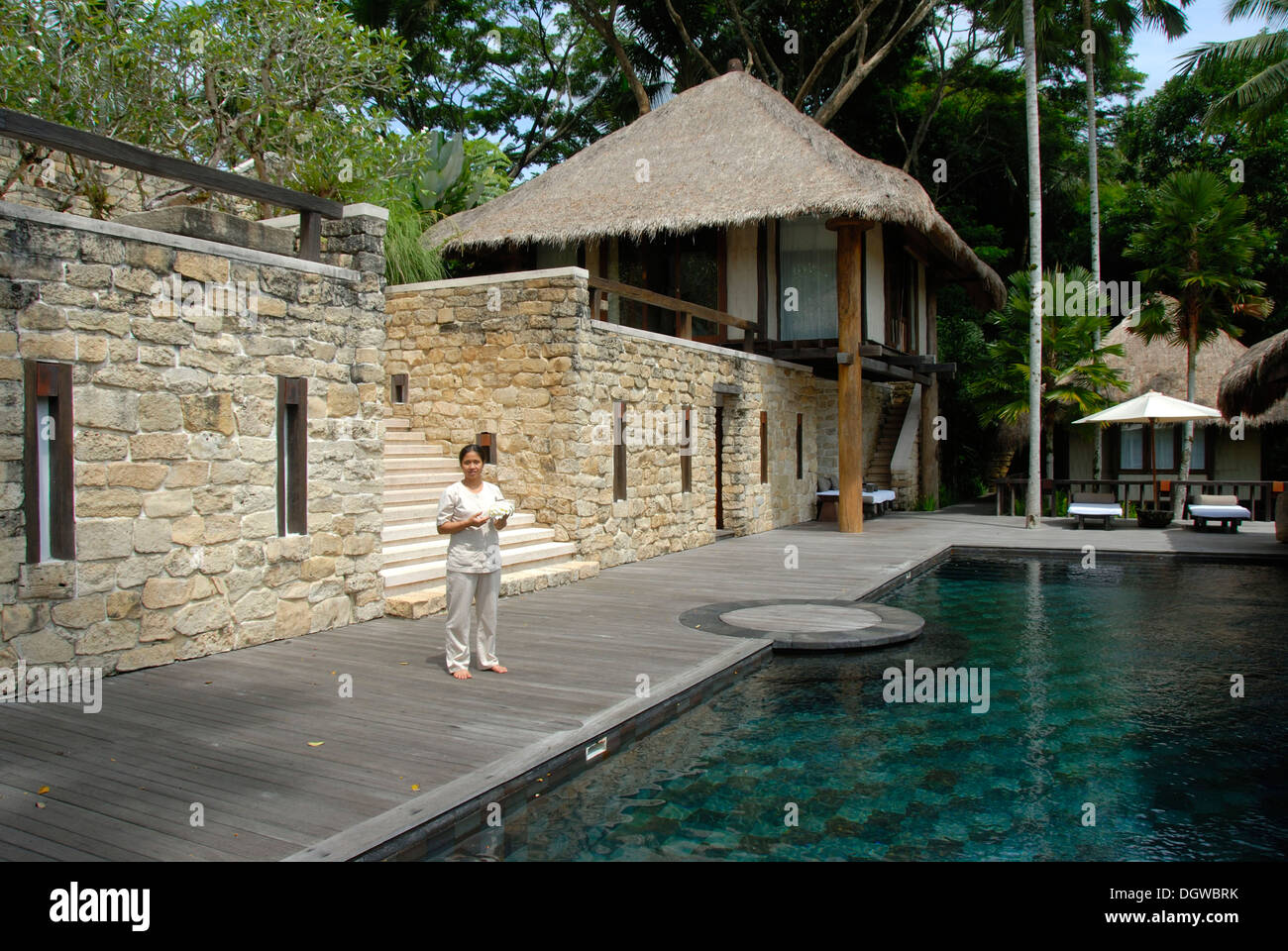 Hotel, pool area of a classy lodge, Como Shambhala Resort in Ubud, Bali ...