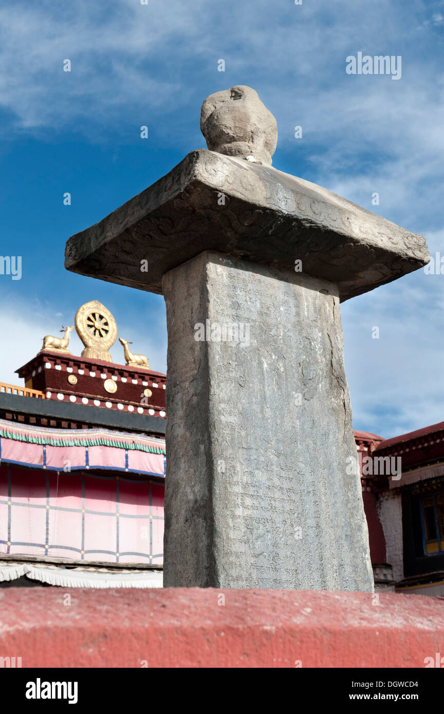 Ancient stela with an inscription, memorial to the alliance between the ...