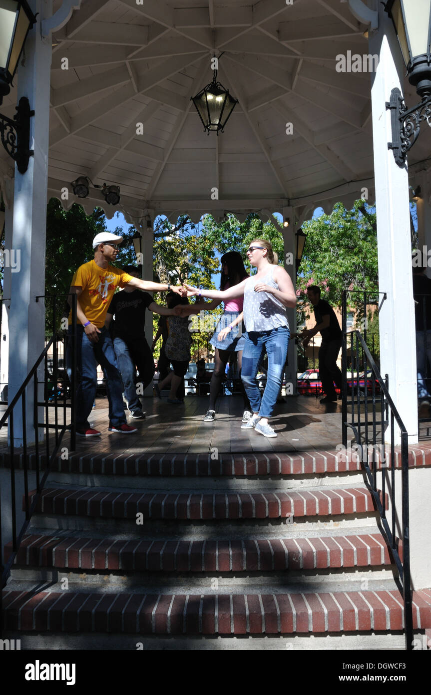 Youth dancing in the gazebo in Old Town's Main Plaza, Albuquerque, New ...