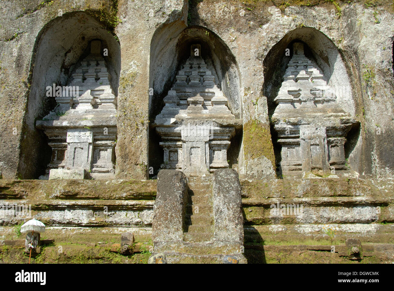 Bali Hinduism, ancient rock sanctuary, three monuments, Candi, carved ...