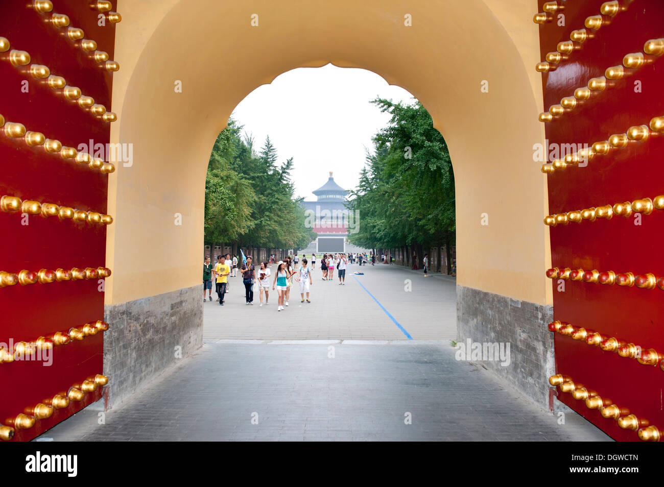 View through a gate on the Hall of Prayer for Good Harvests, Temple of ...