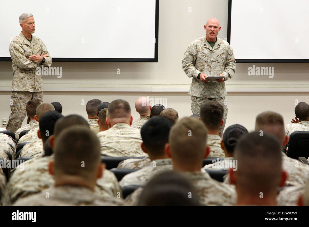 The commandant of the Marine Corps, Gen. James F. Amos, and the ...