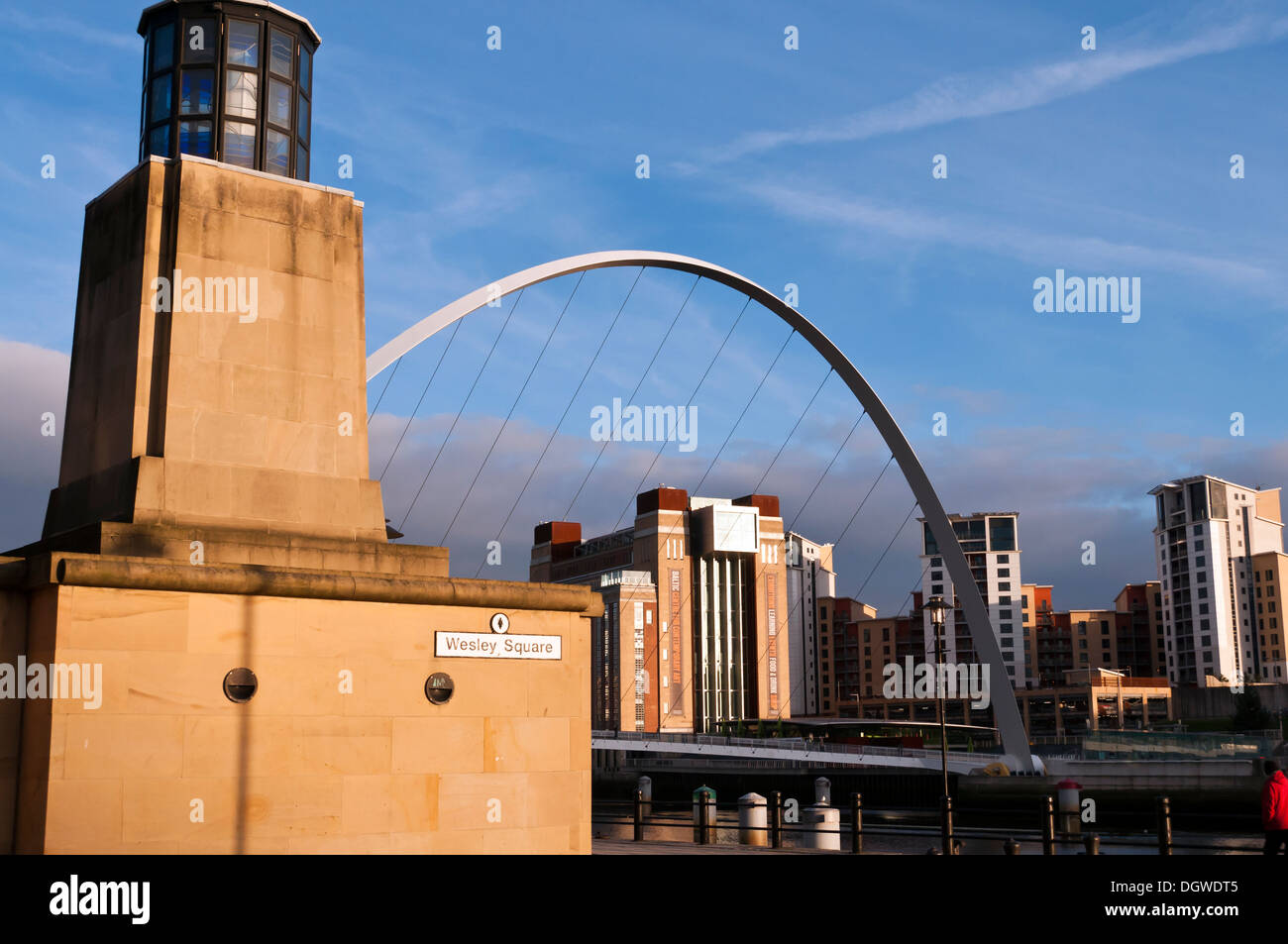 The Gateshead Millennium Bridge spanning the River Tyne between ...