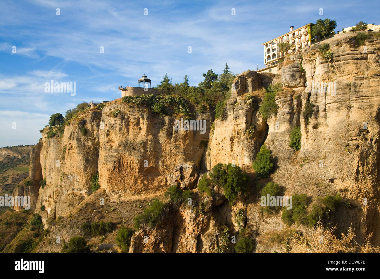 Buildings on cliff top Ronda, Malaga province, Spain Stock Photo - Alamy