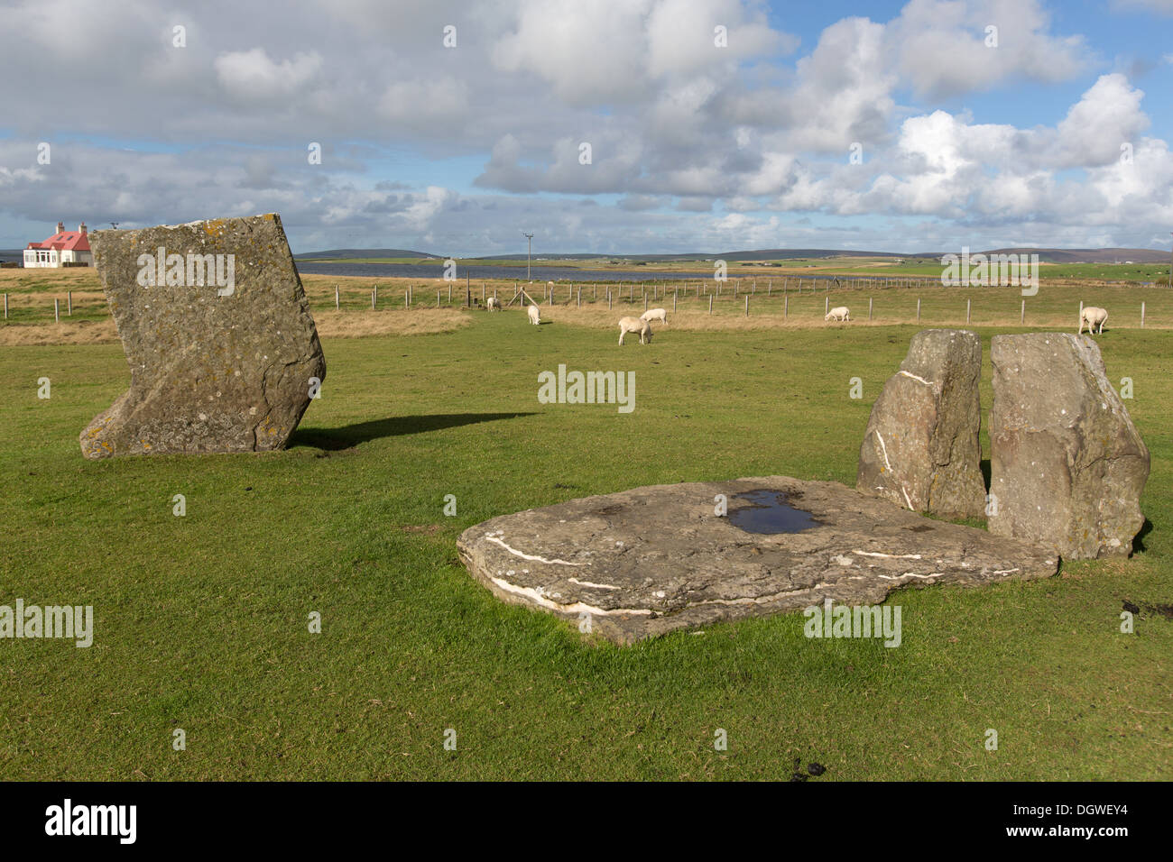 Islands of Orkney, Scotland. Picturesque view of the Standing Stones of ...