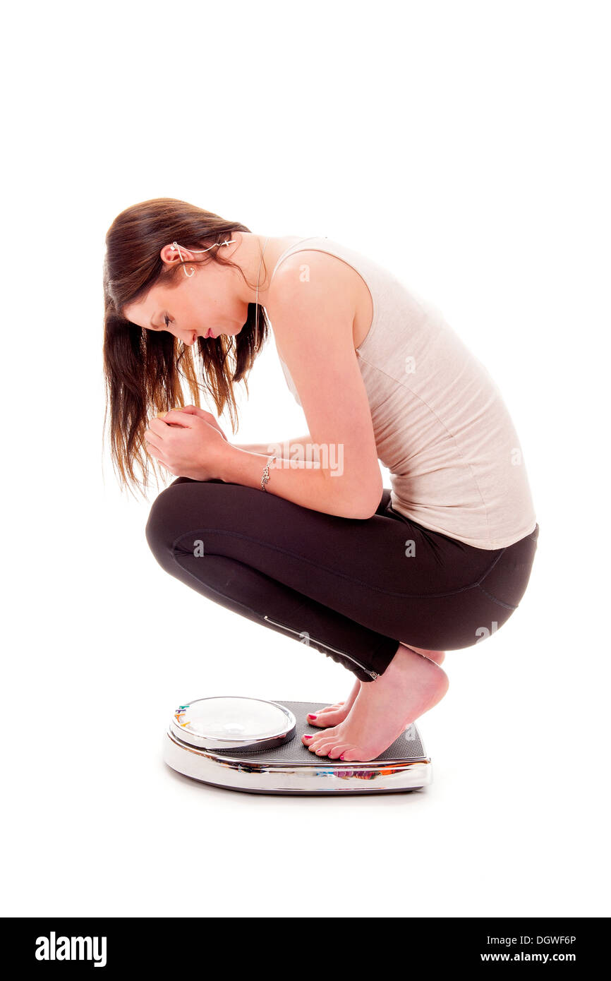 Woman weighing disappointed hi-res stock photography and images - Alamy