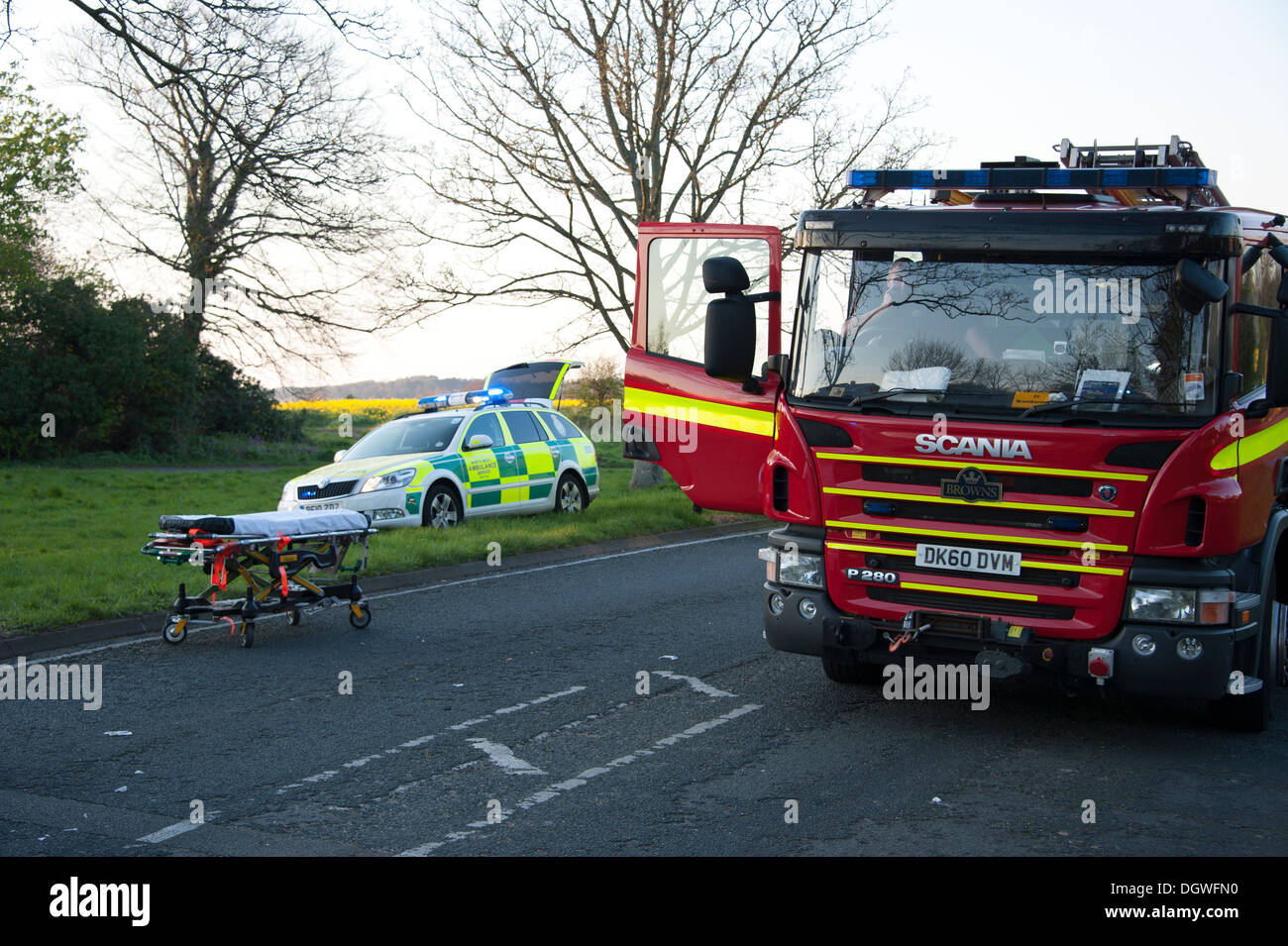 Fire Engine Ambulance Paramedic RRV Car Stretcher Stock Photo - Alamy