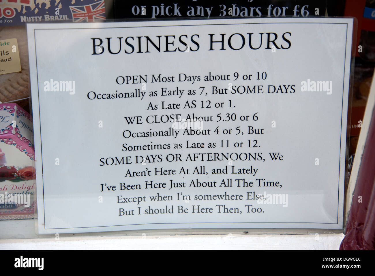 Funny Shop Business Hours Opening Sign Sometimes Stock Photo Alamy Funny Shop Business Hours Opening Sign Sometimes Stock Photo Alamy