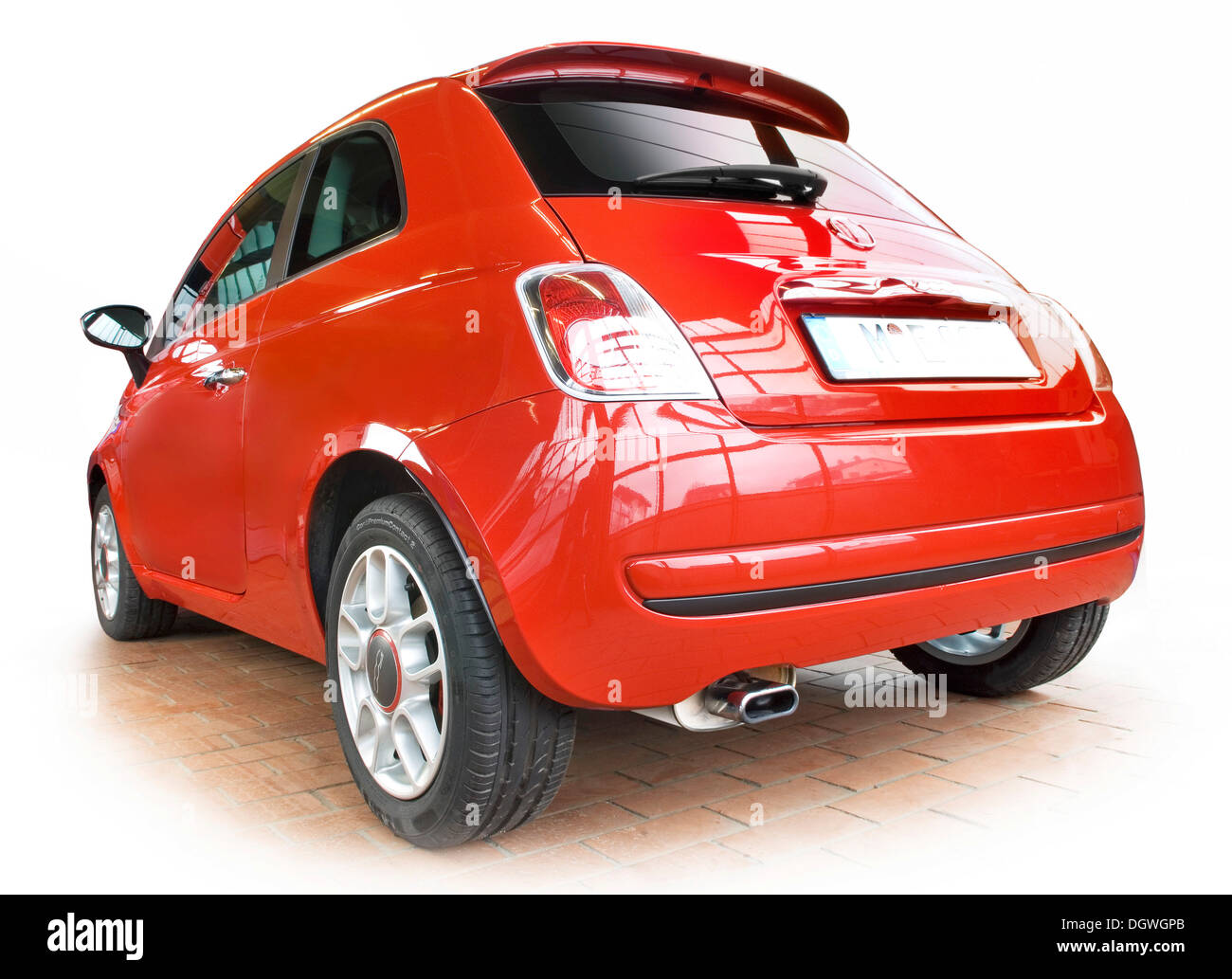 Red Fiat 500, rear view Stock Photo - Alamy