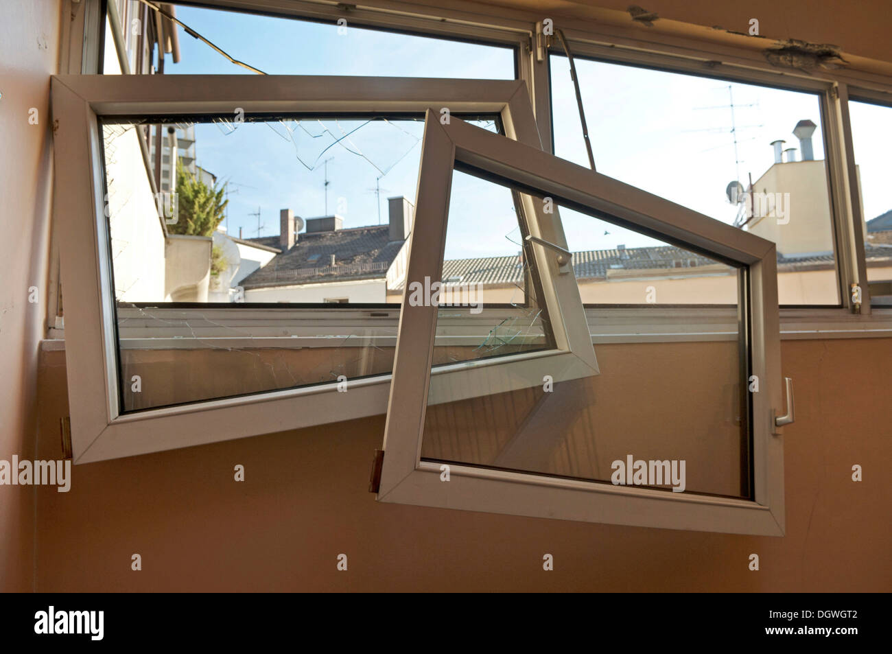 Damage after the controlled detonation of an aerial bomb, Schwabing ...