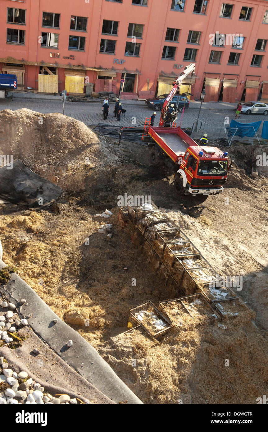 Damage after the controlled detonation of an aerial bomb, Schwabing ...