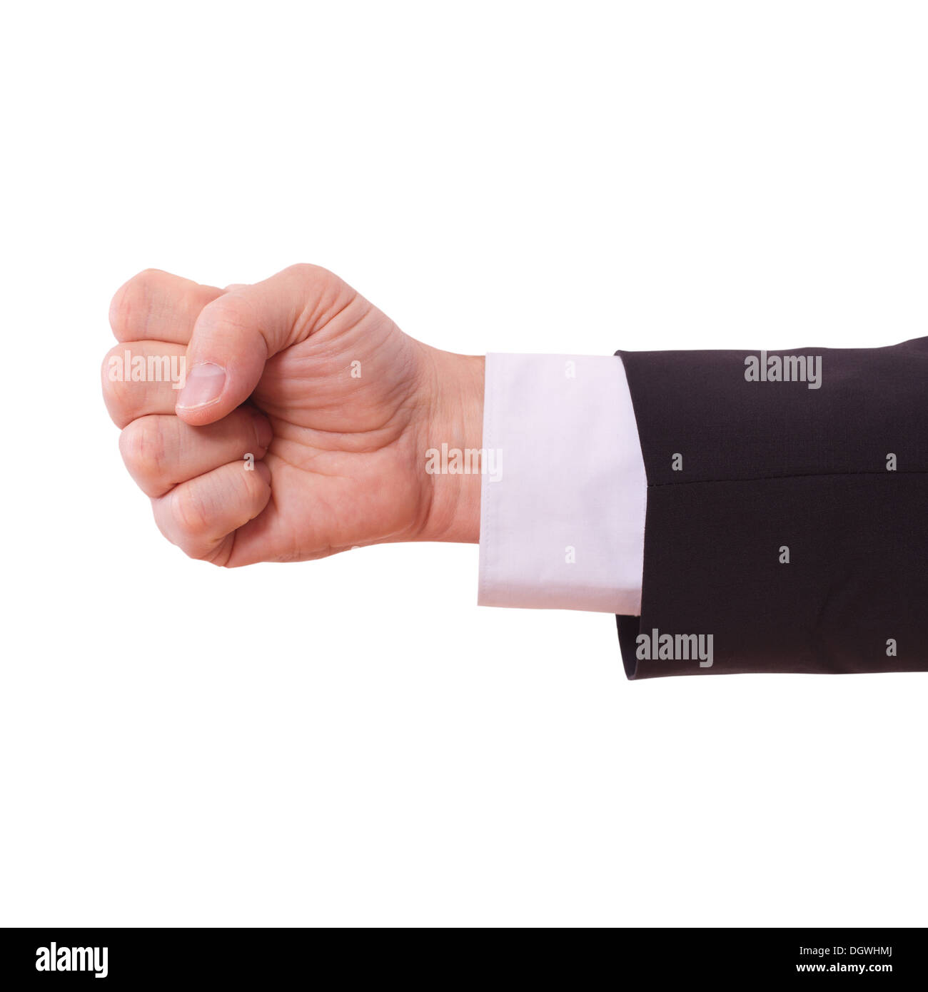 Business man with empty hand in a fist. isolated Stock Photo - Alamy