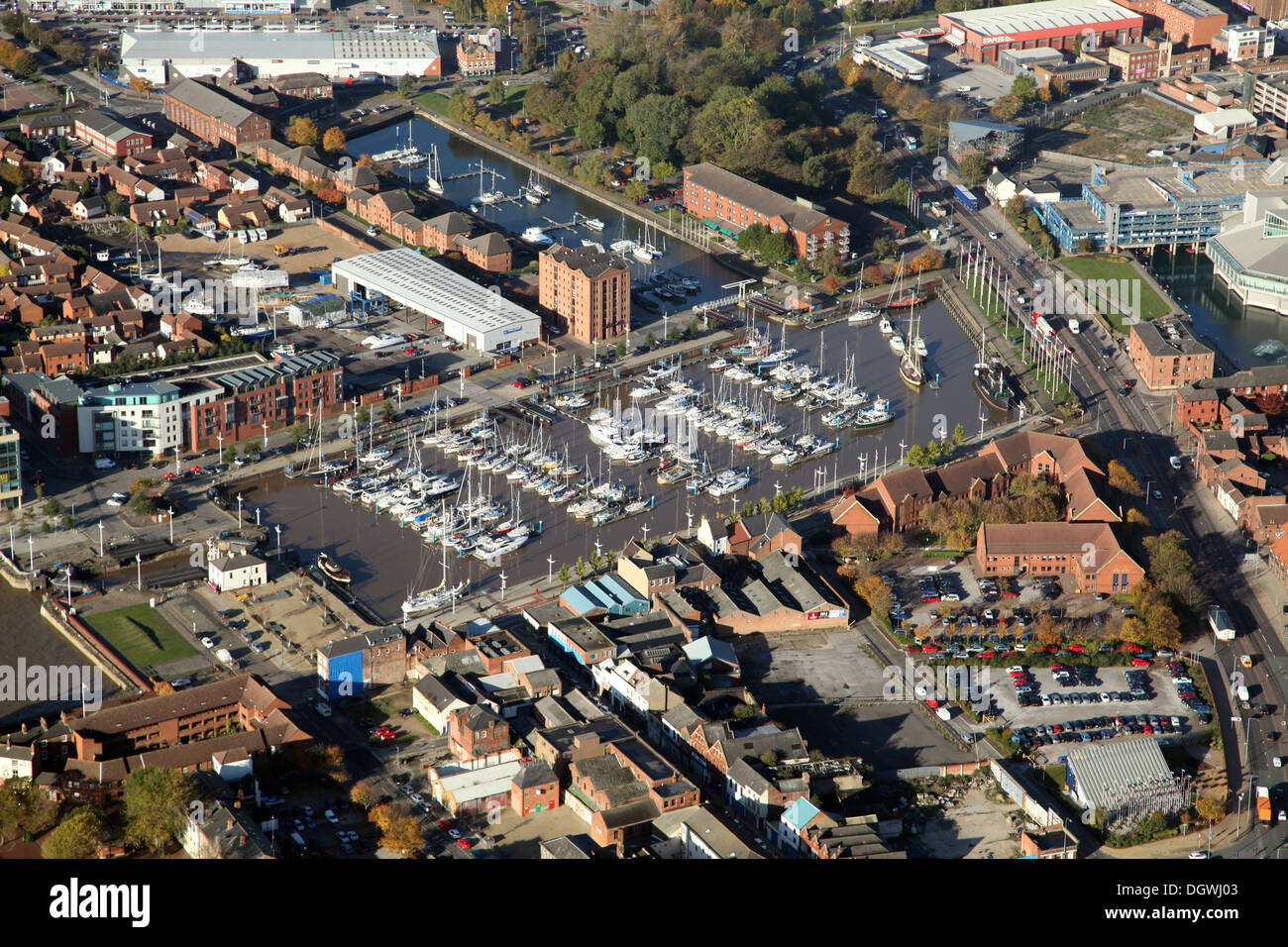 aerial view of Hull Marina, East Yorkshire Stock Photo - Alamy