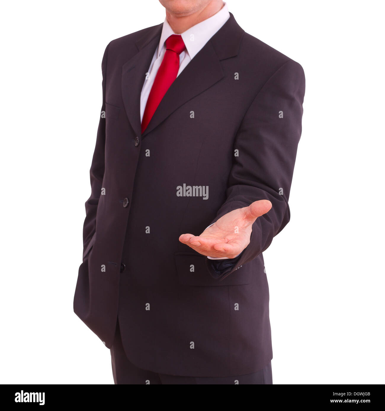 Business man with empty hand isolated Stock Photo - Alamy