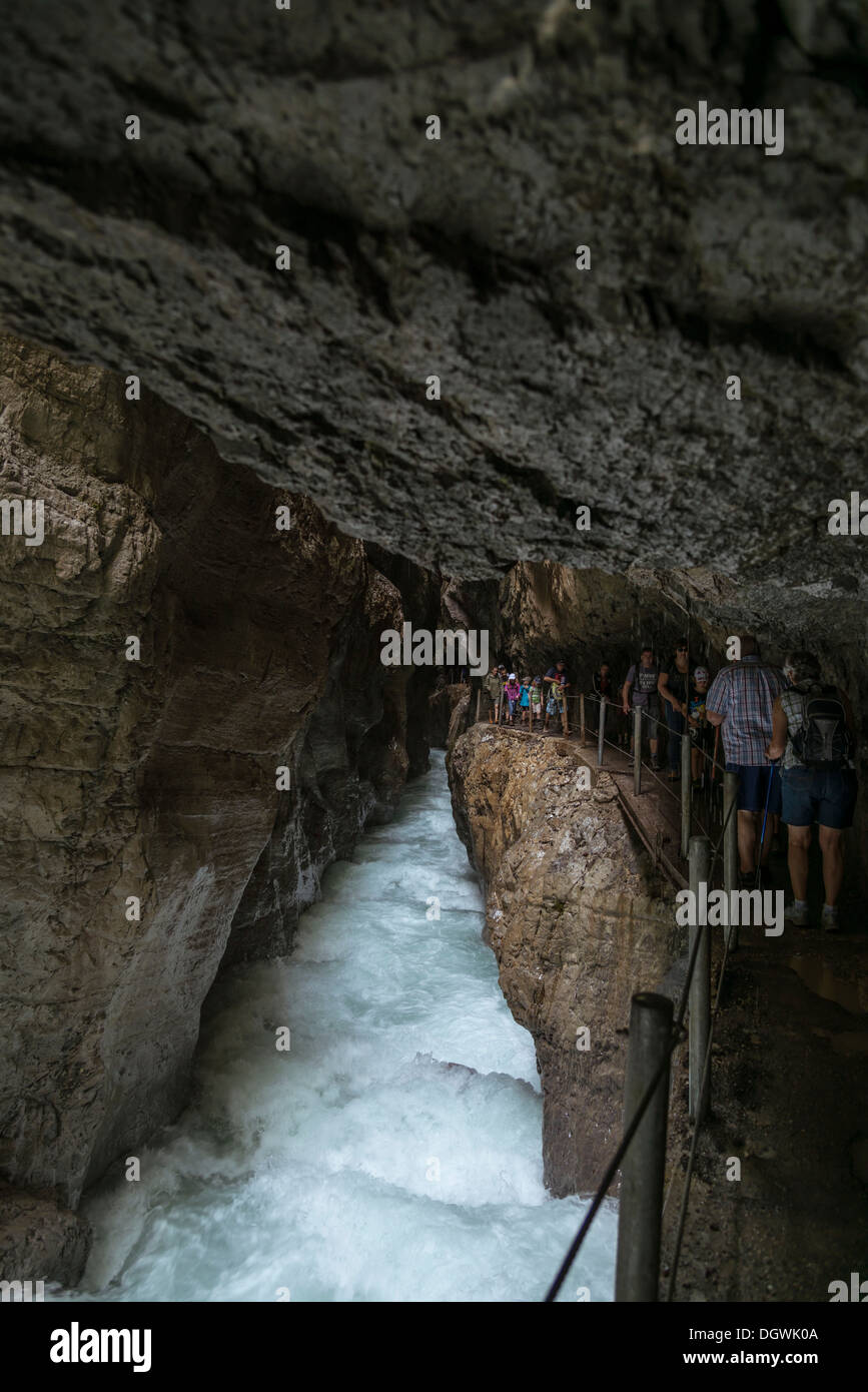 Partnachklamm gorge, Alpine river, Garmisch-Partenkirchen, Bavarian ...