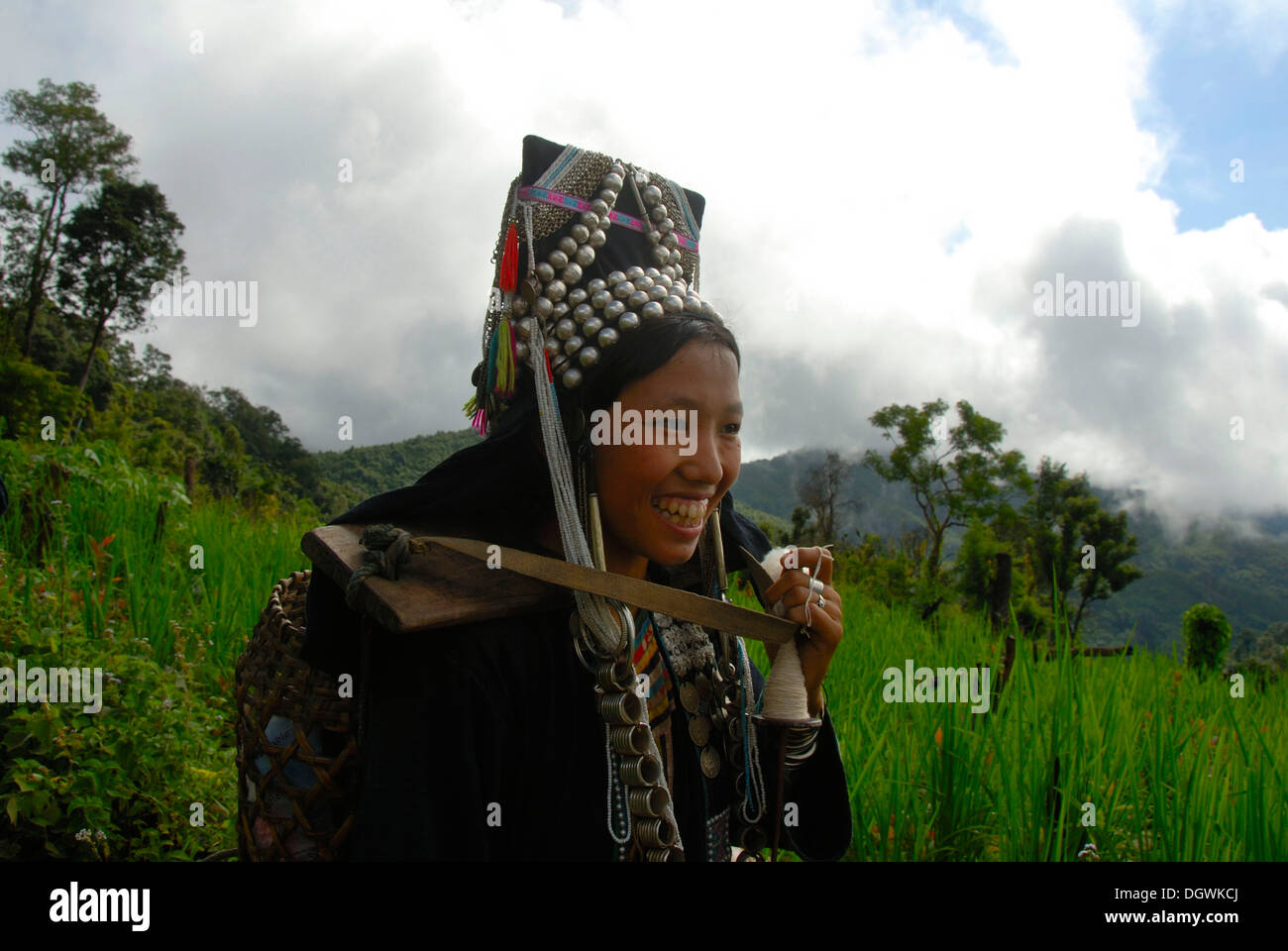 Akha woman traditional headdress on hi-res stock photography and images ...