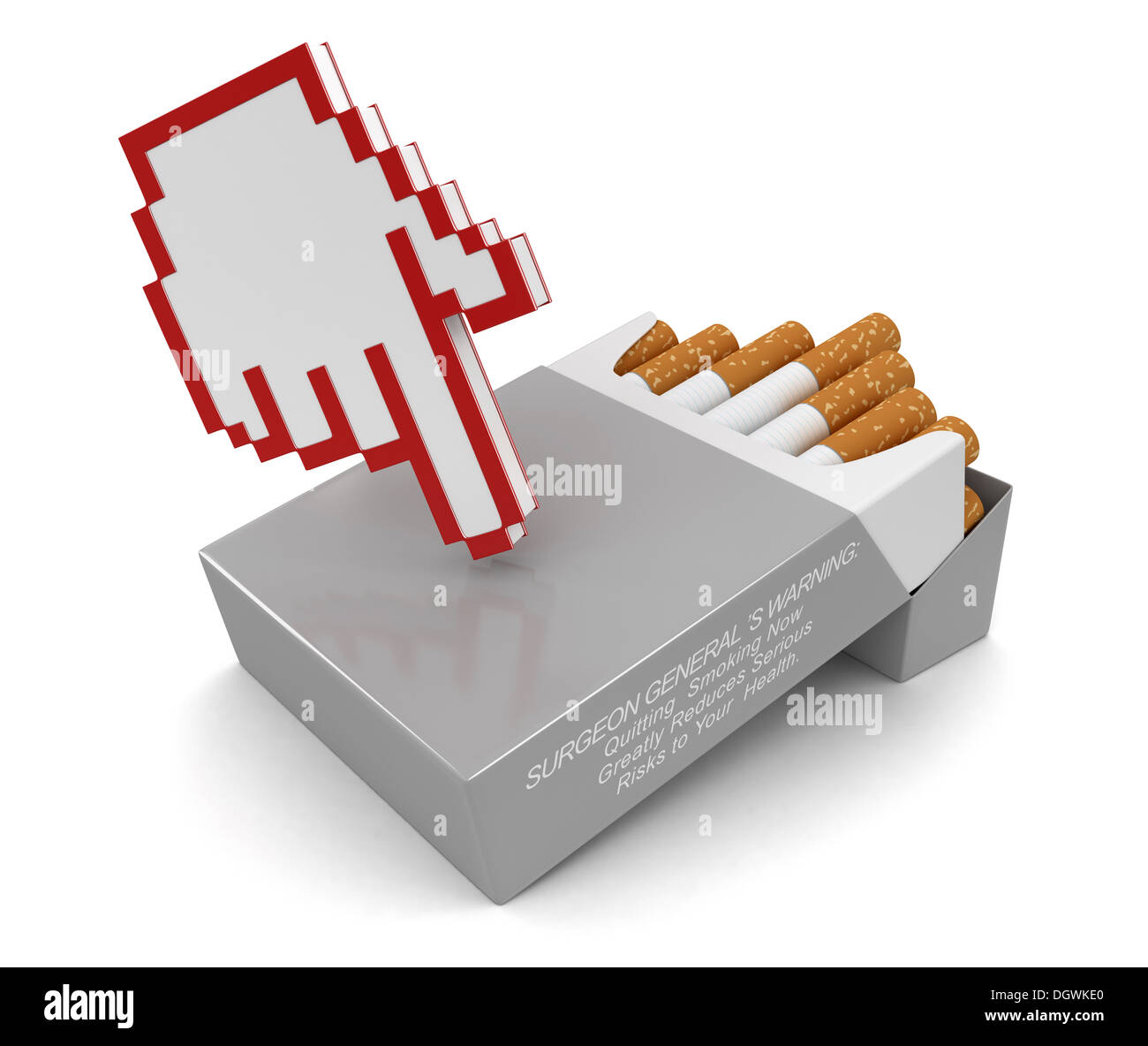 Cursor and Cigarette Pack (clipping path included Stock Photo - Alamy