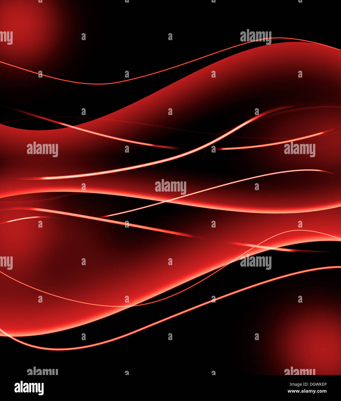Illustration of Abstract Red Waves Stock Photo - Alamy