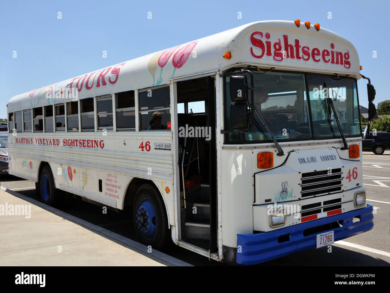 Sightseeing bus in Edwardstown, Martha's Vineyard, Massachusetts, USA ...