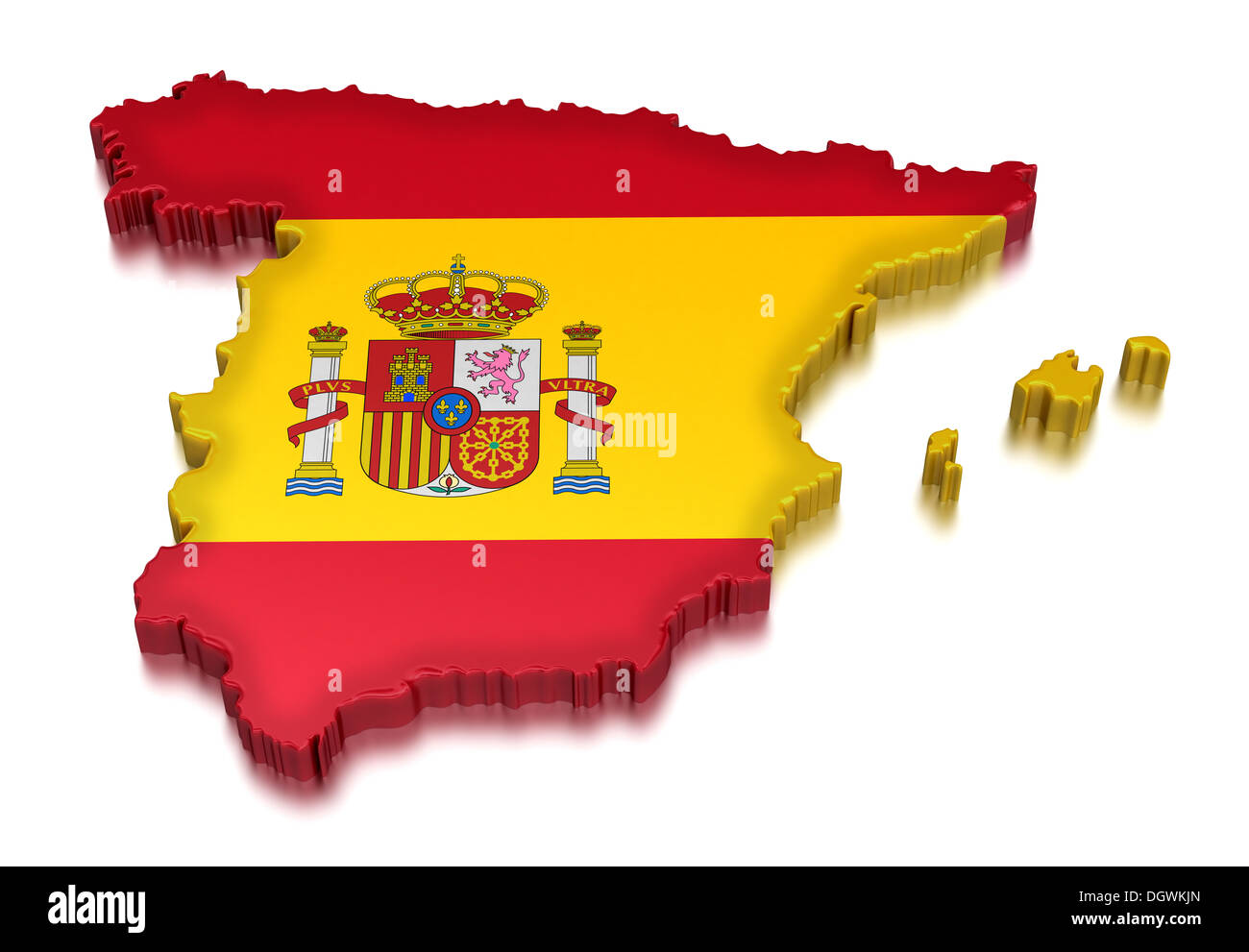 Physical map of spain Cut Out Stock Images & Pictures - Alamy