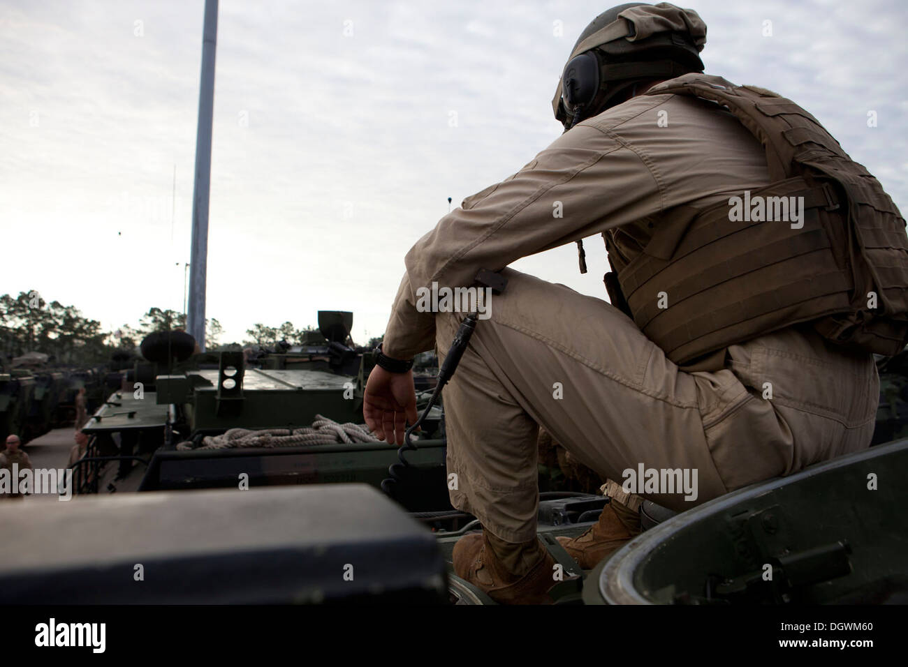 U.S. Marine Lance Cpl. Joshua Anderson, a crew chief with Headquarters ...