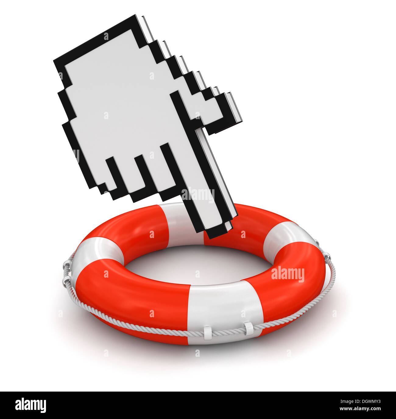 Cursor and Lifebuoy (clipping path included Stock Photo - Alamy