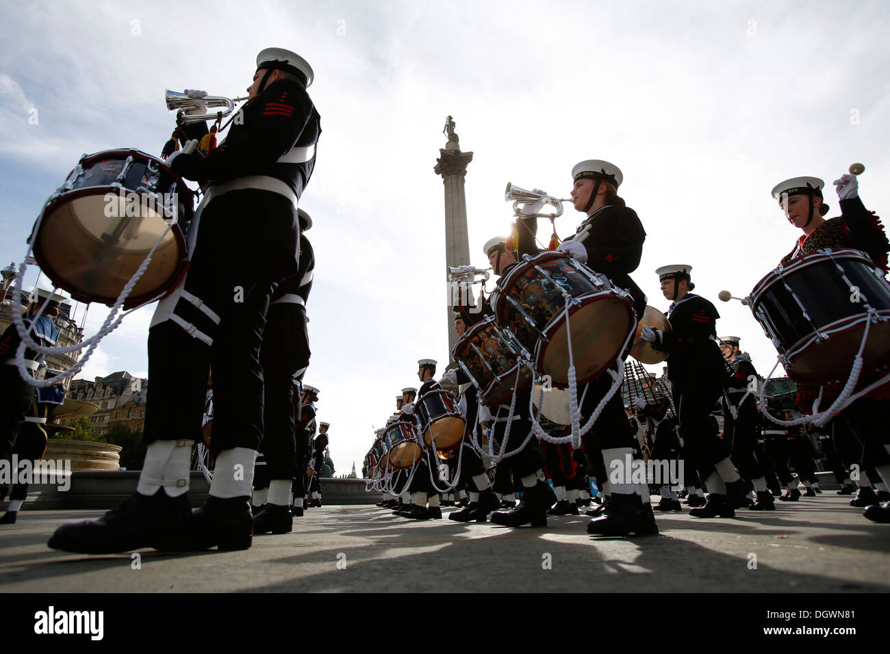 Navy Cadets during the Trafalgar Day Parade at Central London's ...