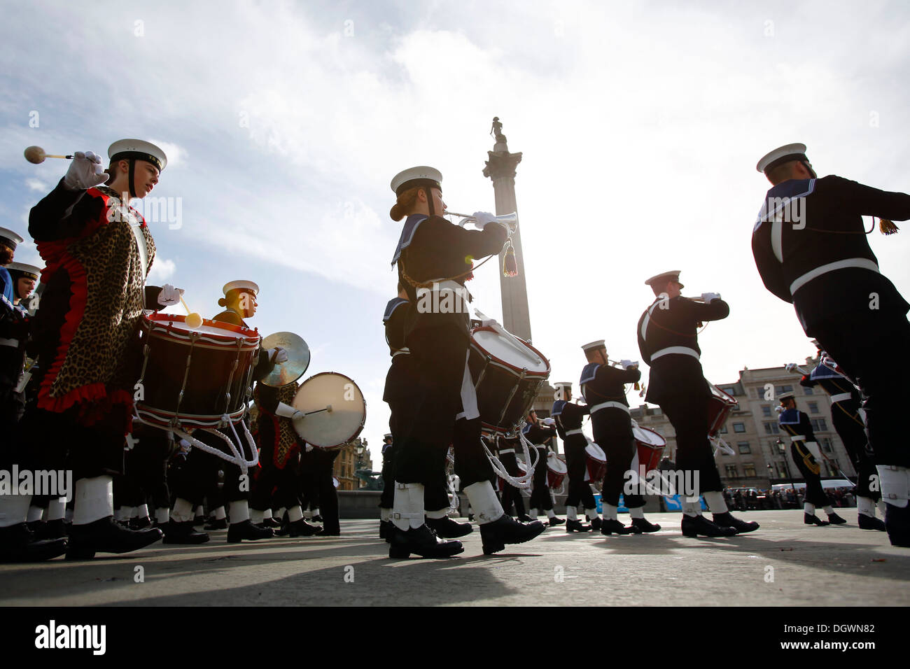 Navy Cadets during the Trafalgar Day Parade at Central London's ...