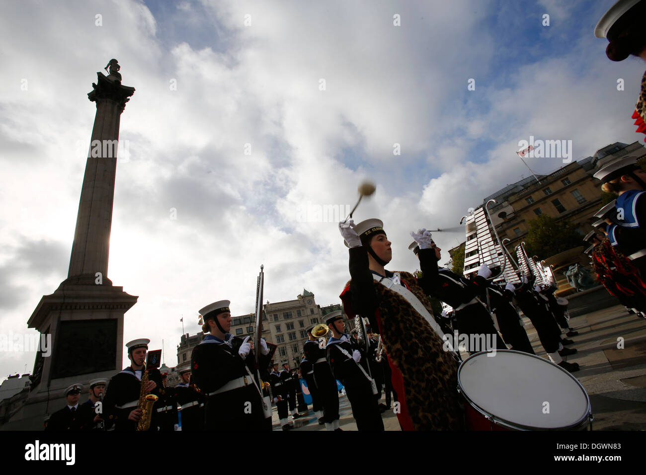 Navy Cadets during the Trafalgar Day Parade at Central London's ...