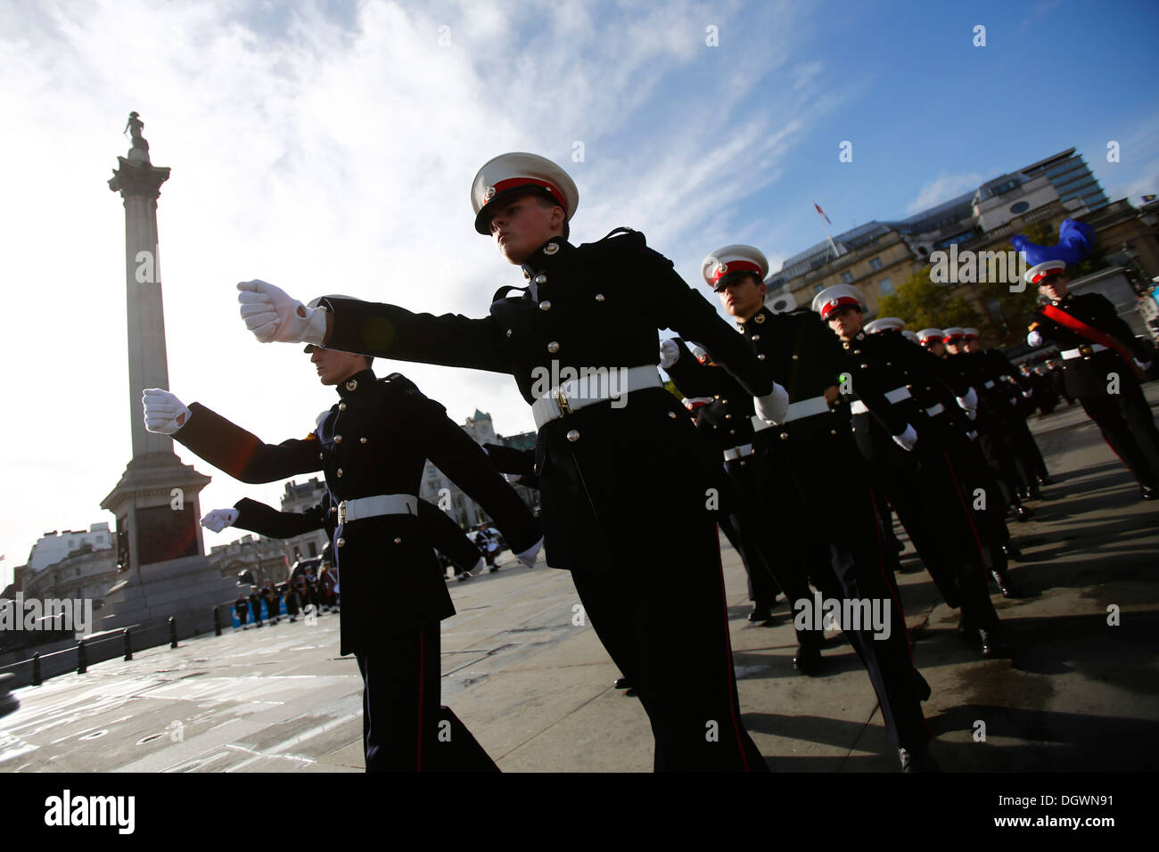 Navy Cadets during the Trafalgar Day Parade at Central London's ...