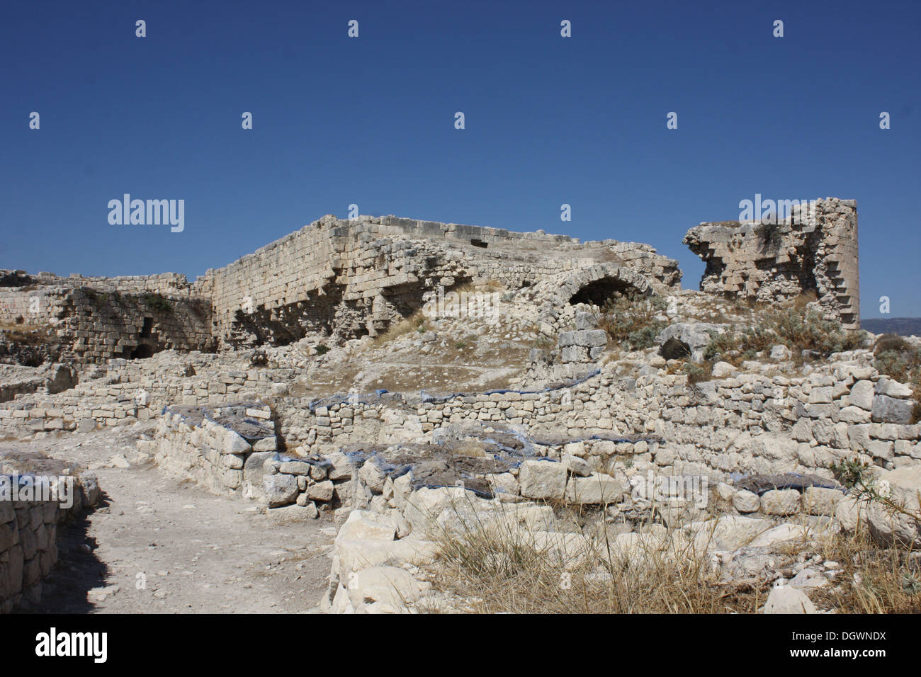 The ruins of the temple inside the walls of Silifke castle in Turkey ...